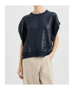 Brunello Cucinelli Dazzling Check-pattern Top