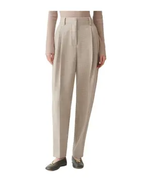 Fabiana Filippi Tapered Pleated Pants With Belt Loops