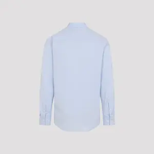 Dries Van Noten Long Sleeve Tie Buttoned Shirt - Blue