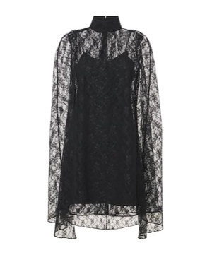 RODARTE Caped Floral Lace Minidress