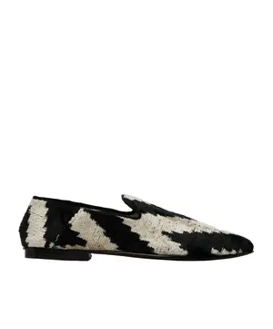 TOM FORD Jacquard Velvet Steven Loafers - White/black