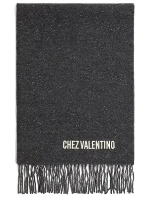 Valentino Garavani Wool Scarf With Vlogo Embroidery