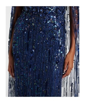 Jenny Packham Ruby Sequined Caped Gown