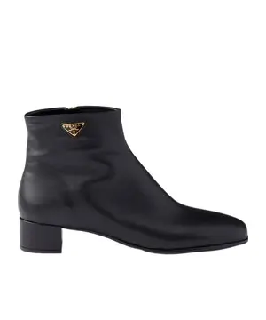 Prada Nappa Leather Booties - Black