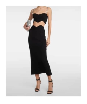 Galvan Marina Wave Crop Top And Midi Skirt Set