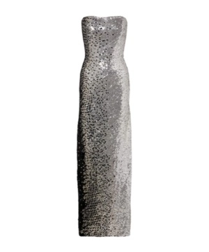 Jenny Packham Caron Sequined Strapless Gown - Gray