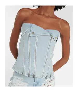 DION LEE Zippered Denim Bustier