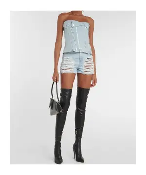 DION LEE Zippered Denim Bustier
