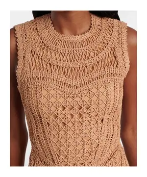 Simkhai Round Neck Sleeveless Crochet Dress