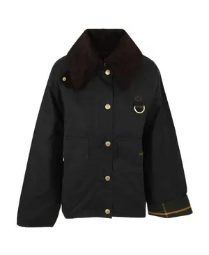 Barbour Logo Embroidered Long-sleeved Jacket - Black