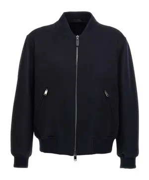 Brioni Zip-up Bomber Jacket - Blue