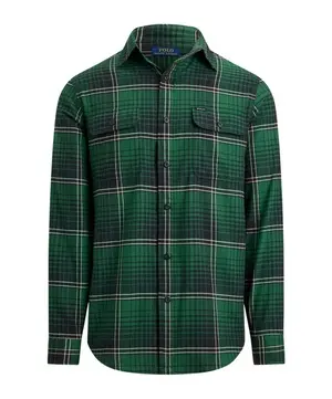 Polo Ralph Lauren Brushed Twill Plaid-pattern Shirt - Green
