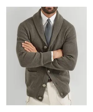 Brunello Cucinelli Malfilé Cotton English Rib Cardigan - Military