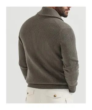 Brunello Cucinelli Malfilé Cotton English Rib Cardigan - Military