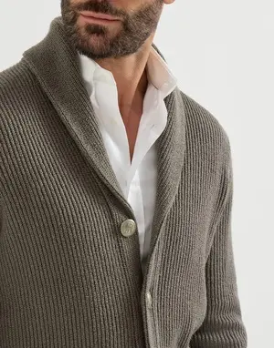 Brunello Cucinelli Malfilé Cotton English Rib Cardigan - Military