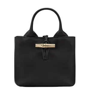 Longchamp Le Roseau Xs Leather Mini Bag - Black