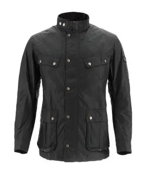 Barbour Duke High-neck Wax Jacket - Black