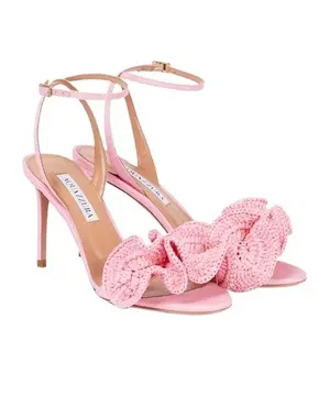 AQUAZZURA Raffia Sandals - Pink
