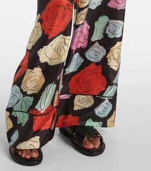 Marni Floral Silk Palazzo Pants