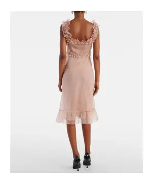 Alessandra Rich Ruffled Silk Organza Slip Dress