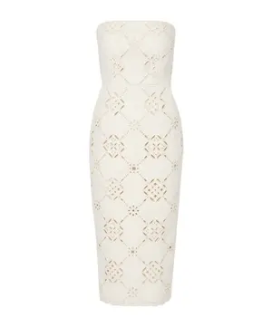 Veronica Beard Nettia Embroidered Cotton Midi Dress