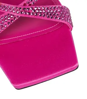 Attico Embellished Satin Strappy Stiletto Sandals