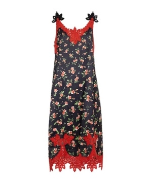 Rabanne Floral Printed Midi Dress - Black