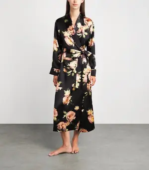 Harrods Silk Midnight Rose Night Robe