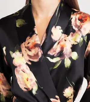 Harrods Silk Midnight Rose Night Robe