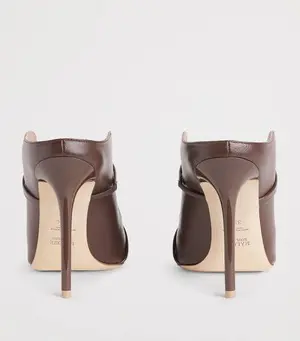 MALONE SOULIERS Leather Maureen Mules With Patent Straps - Brown