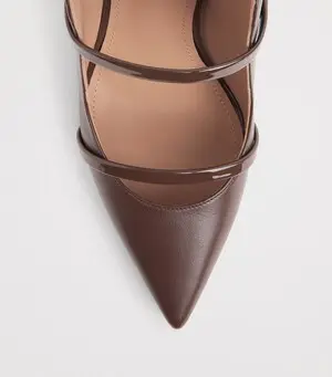 MALONE SOULIERS Leather Maureen Mules With Patent Straps - Brown