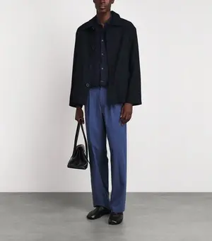 Sandro Terry Knit Jacqaurd Short-sleeve Shirt