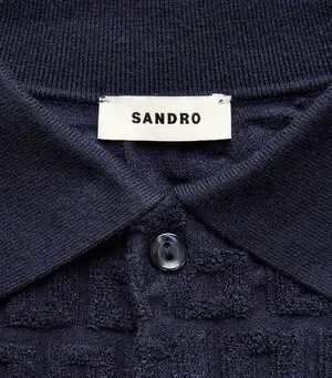 Sandro Terry Knit Jacqaurd Short-sleeve Shirt