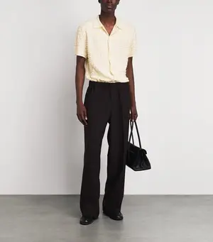 Sandro Terry Knit Jacquard Short-sleeve Shirt