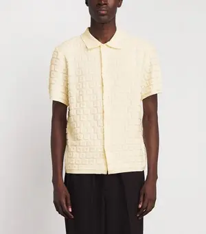 Sandro Terry Knit Jacquard Short-sleeve Shirt