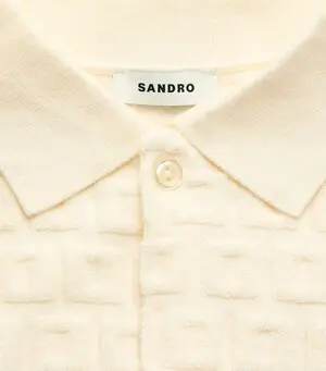 Sandro Terry Knit Jacquard Short-sleeve Shirt
