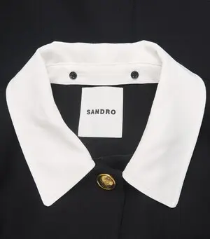 Sandro Wool Contrast Collar Blazer