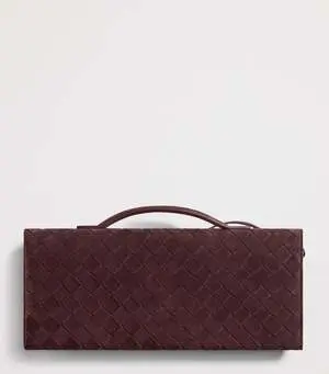 Bottega Veneta Suede Andiamo Clutch Bag