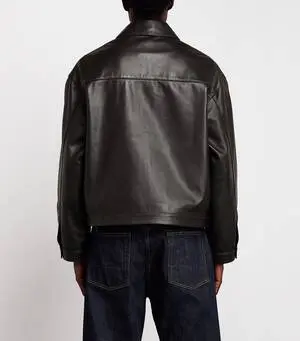 COLE BUXTON Leather Bomber Jacket