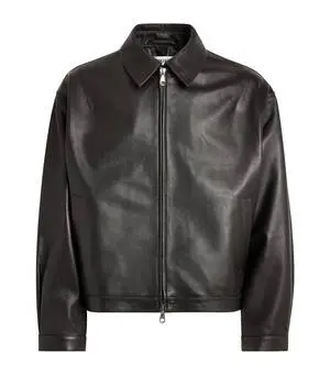 COLE BUXTON Leather Bomber Jacket