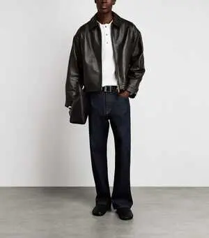 COLE BUXTON Leather Bomber Jacket