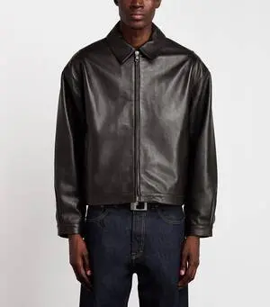 COLE BUXTON Leather Bomber Jacket