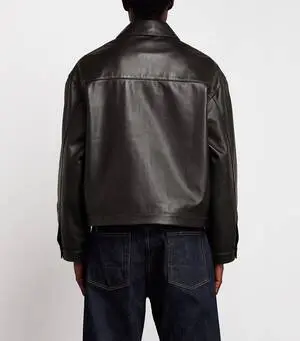 COLE BUXTON Leather Bomber Jacket