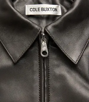 COLE BUXTON Leather Bomber Jacket