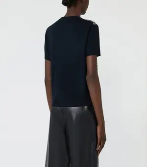 Max Mara Wool-silk Geometric T-shirt