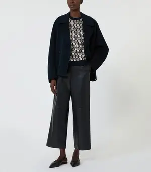Max Mara Wool-silk Geometric T-shirt
