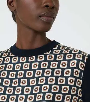 Max Mara Wool-silk Geometric T-shirt