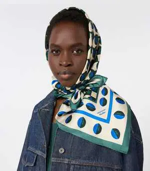 Max Mara Silk Geometric Print Scarf