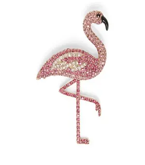 Max Mara Embellished Flamingo Brooch - Pink