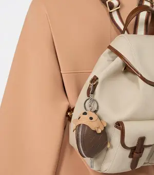 Max Mara Leather Hedgehog Bag Charm With Chain